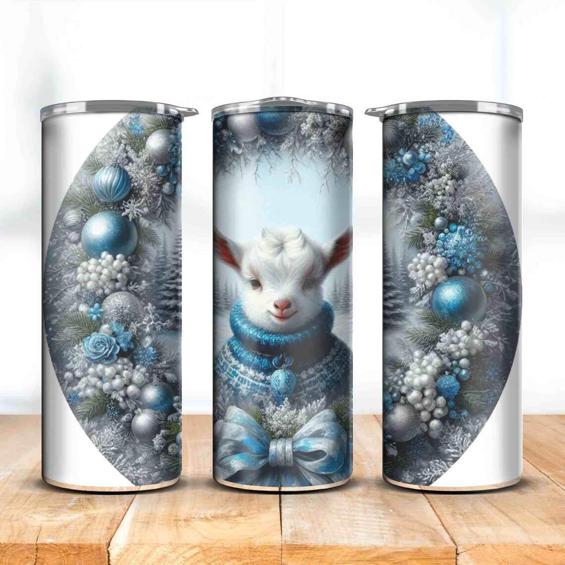 Baby Goat Circle Png Christmas Wreath Jpg Pdf Sublimation Wind Spinner ...