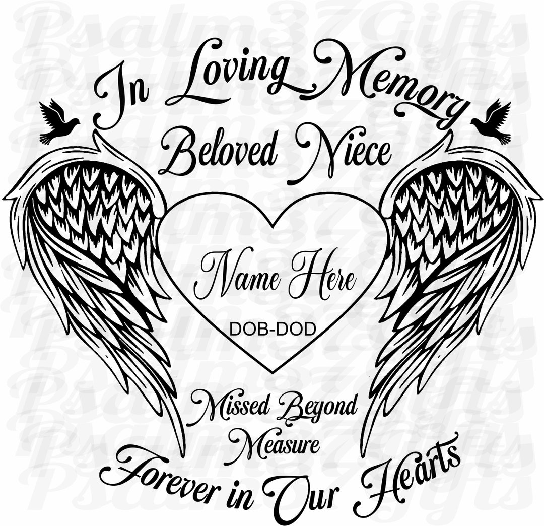 Beloved Niece in Loving Memory of Missed Beyond Measure Forever in Our ...