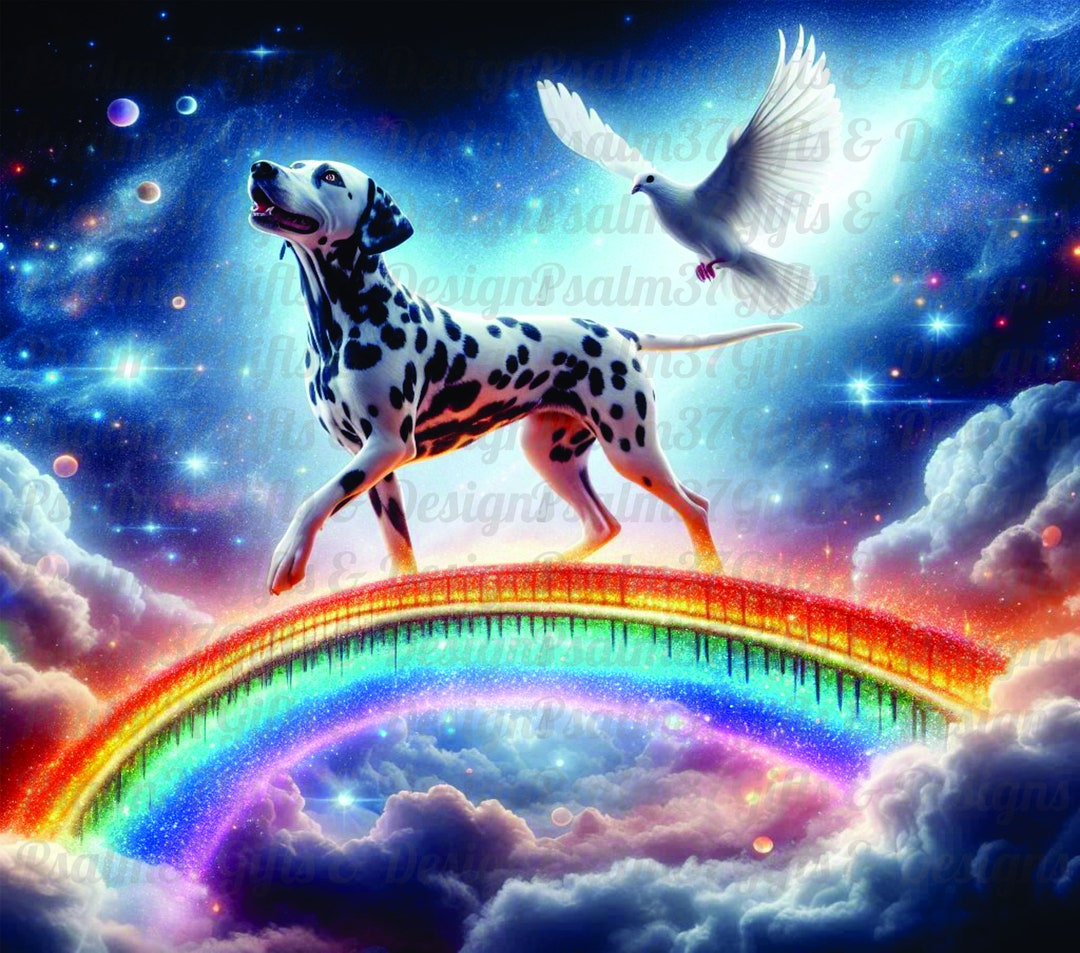 Dalmatian Rainbow Bridge Png Sublimation Memorial Pillows Coaster Pet ...