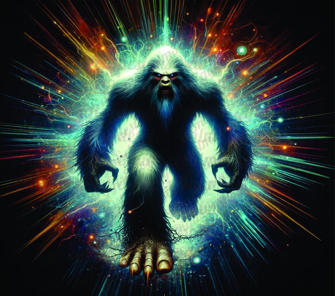 Yeti Big Foot Png Jpg Pdf Sasquatch Monster Starburst Effect ...