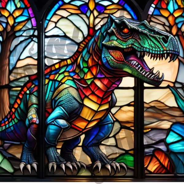 Stained Glass Dinosaur - Etsy