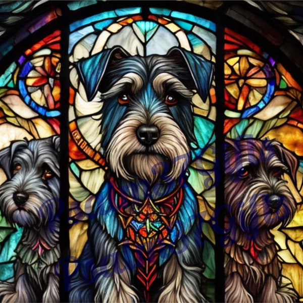 Schnauzer Stained Glass - Etsy