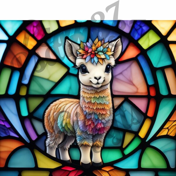 Alpaca Stained Glass - Etsy