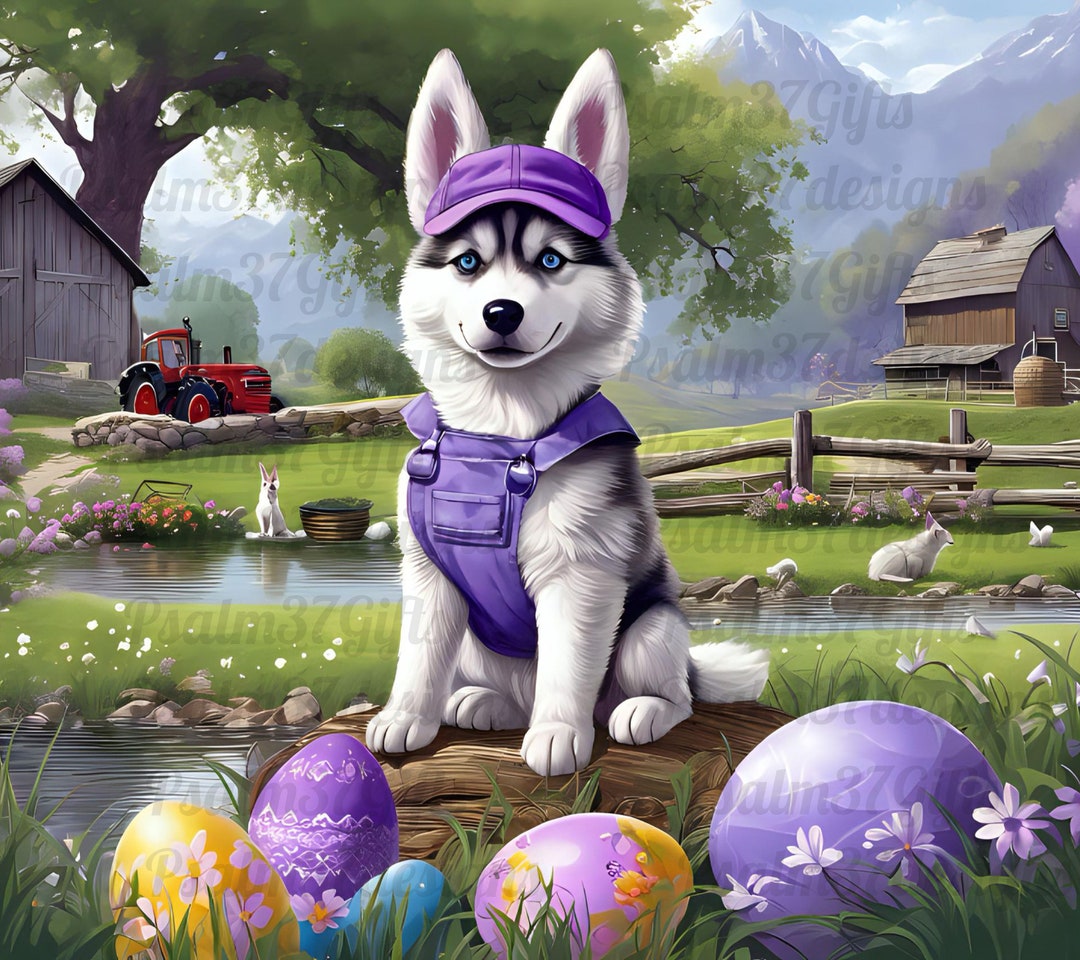 3D Adorable Siberian Husky Png Puppy Husky Easter Wrap Sippy Cup Baby ...