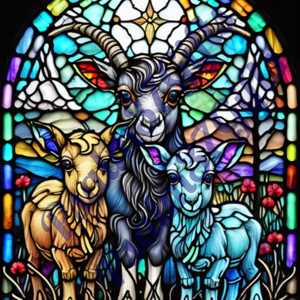 Stained Glass Baby Goat - Etsy