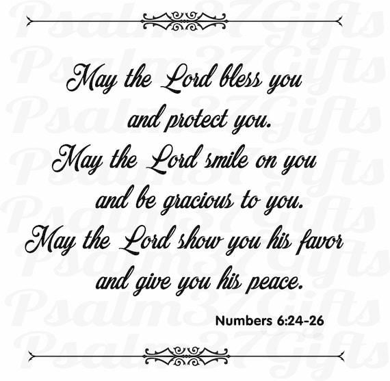 Bible Verse Numbers 6 24-26 Aaronic Blessing SVG File for | Etsy