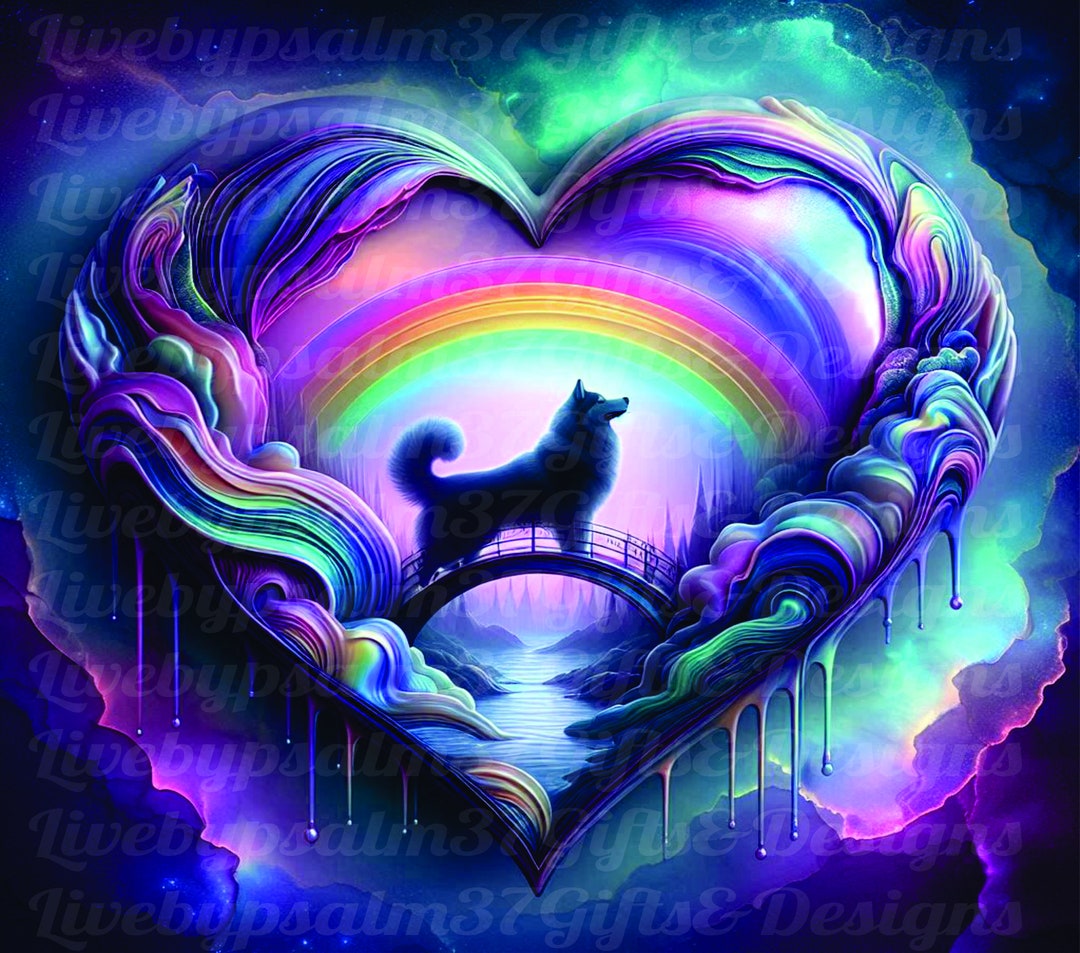 Rainbow Bridge Siberian Husky Png Sublimation Tumbler Wrap Wind Spinner ...