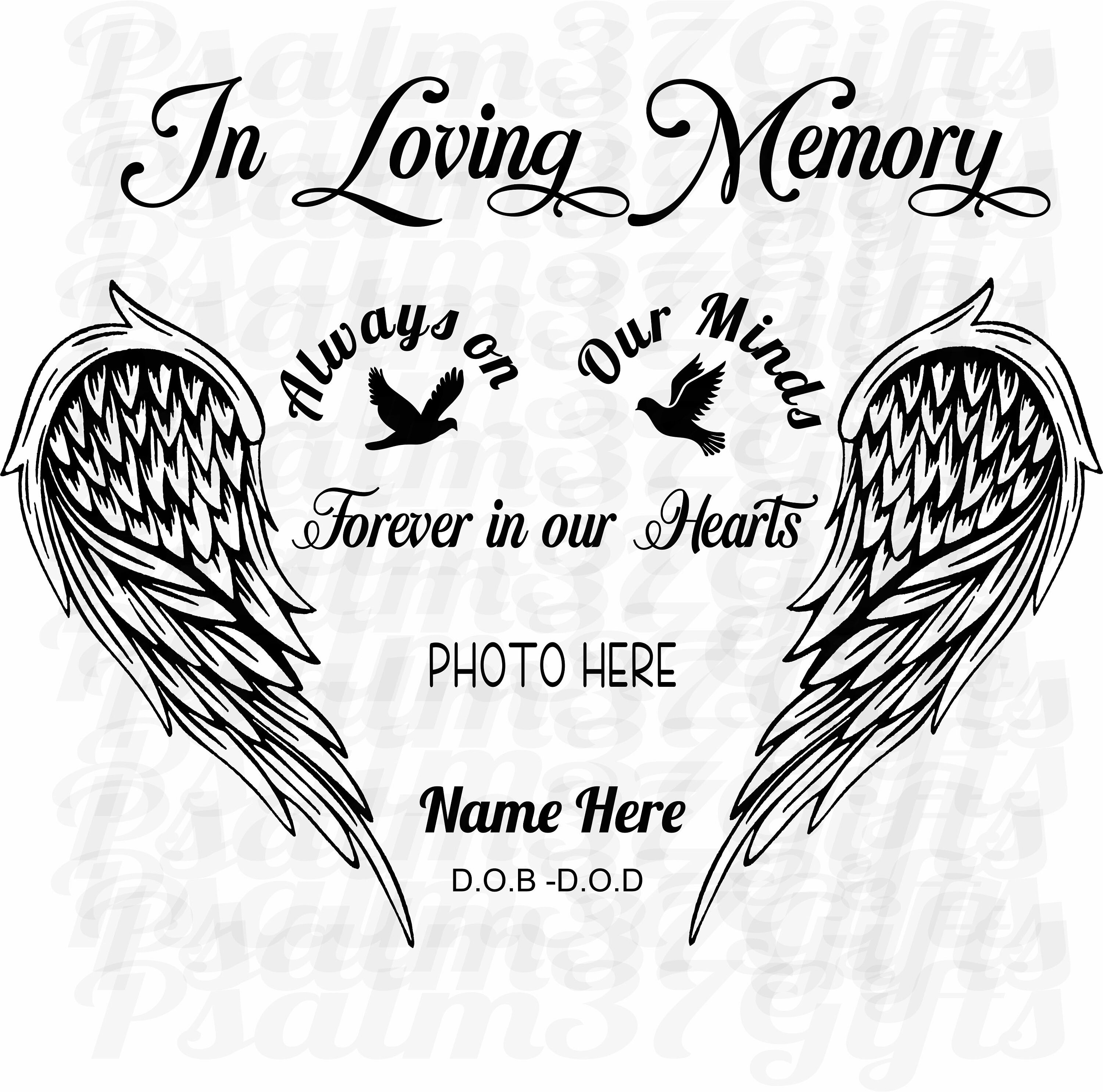 IN LOVING MEMORY Memorial Svg Angel Svg Funeral Svg UK 