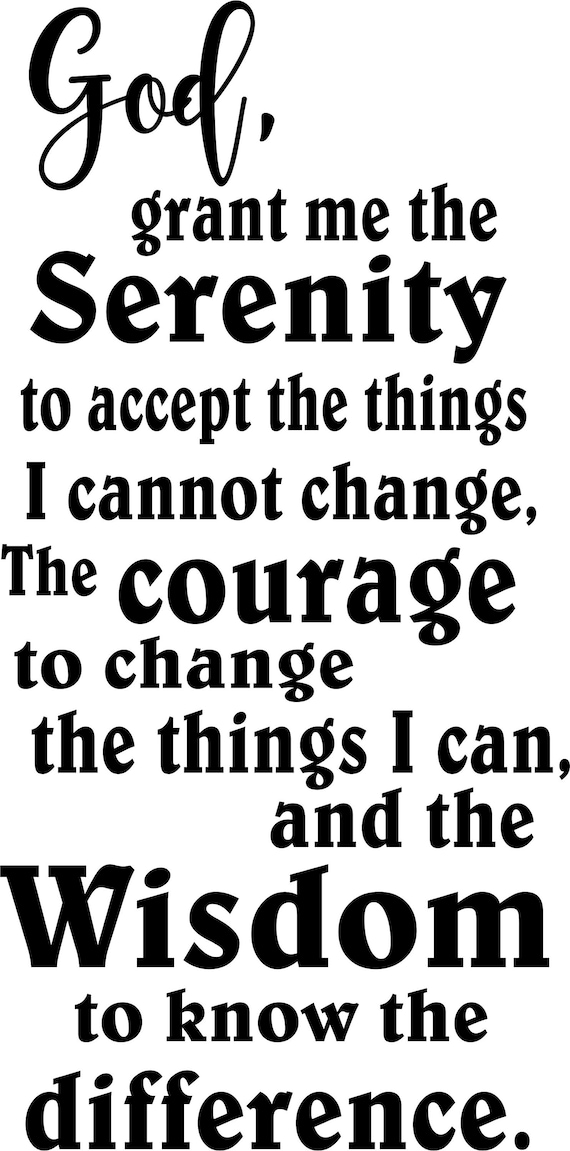 Serenity Prayer SVG File for Cricut Silhouette Cutting | Etsy UK