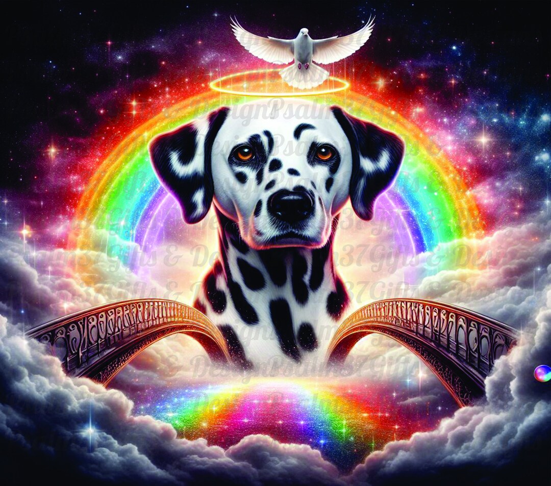 Dalmatian Rainbow Bridge Png Sublimation Memorial Pillows Coaster Pet ...