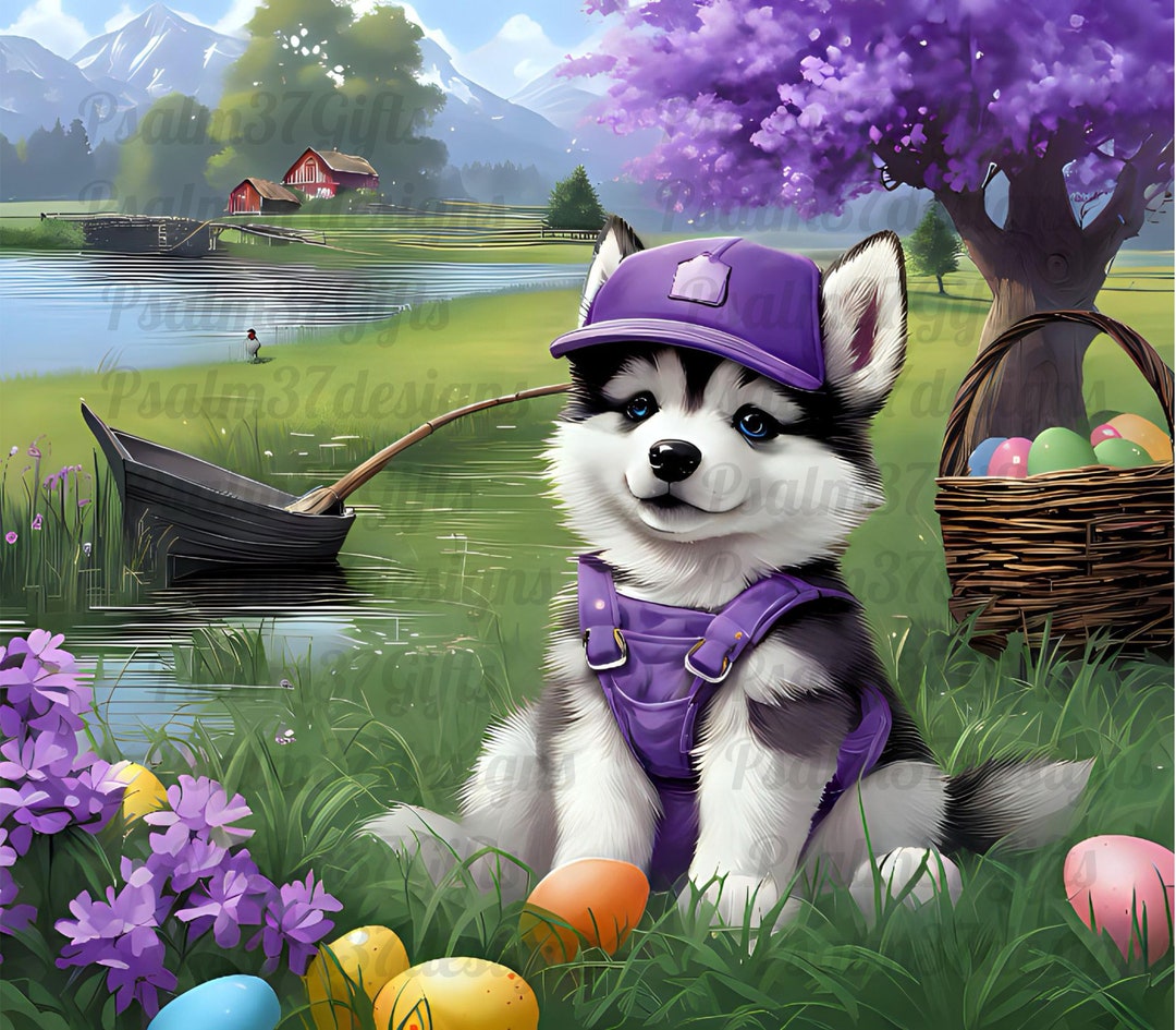 3D Adorable Siberian Husky Png Puppy Husky Easter Wrap Sippy Cup Baby ...