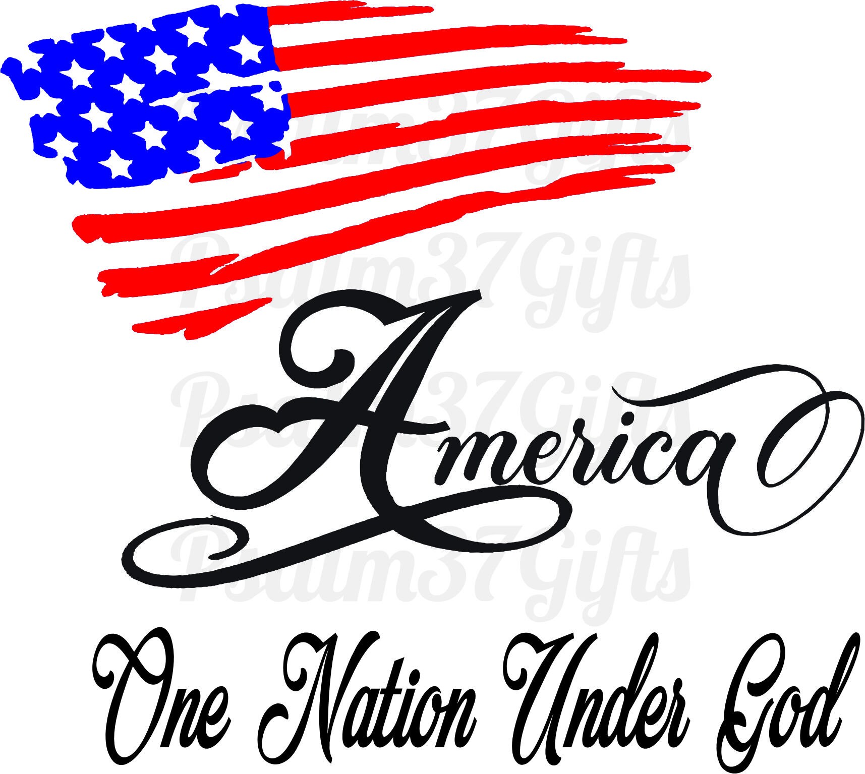 Distressed Flag Svg in Color America One Nation Under God SVG - Etsy