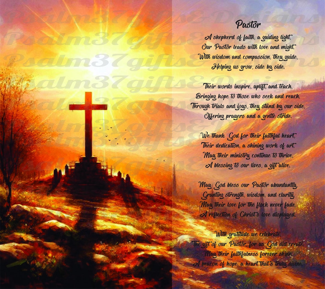 Pastor Appreciation Gift PNG Pdf Jpeg Pastor Poem Sublimation Wrap ...
