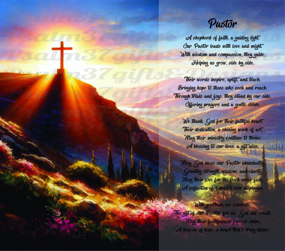 Pastor Appreciation Gift PNG Pdf Jpeg Pastor Poem Sublimation Wrap ...