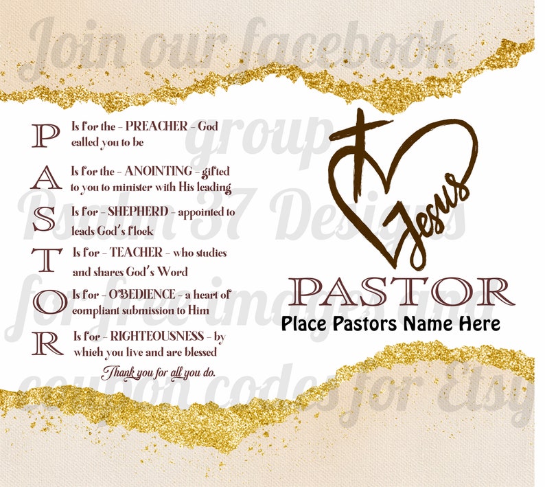 Pastor Appreciation Gift PNG Pdf Jpeg Sublimation Wrap Tumbler Bags ...