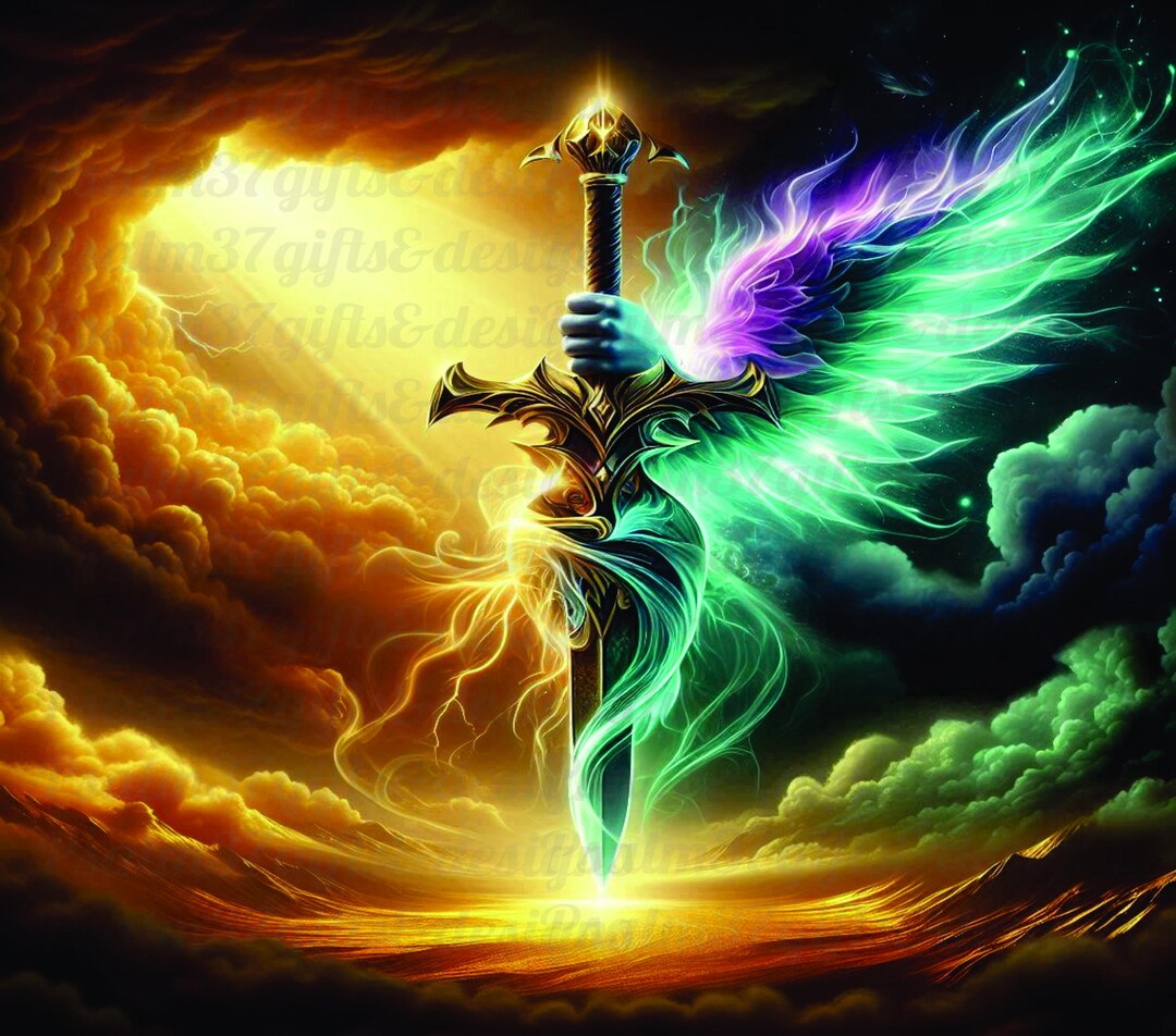 Prophetic Art Sword of the Spirit Faith Heavenly Golden Glow Hand of ...