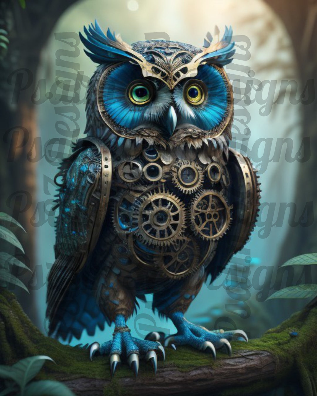 Steam Punk Owl Graphic Jpeg Pdf Png Sublimation Shirts Tote Towels Wall ...
