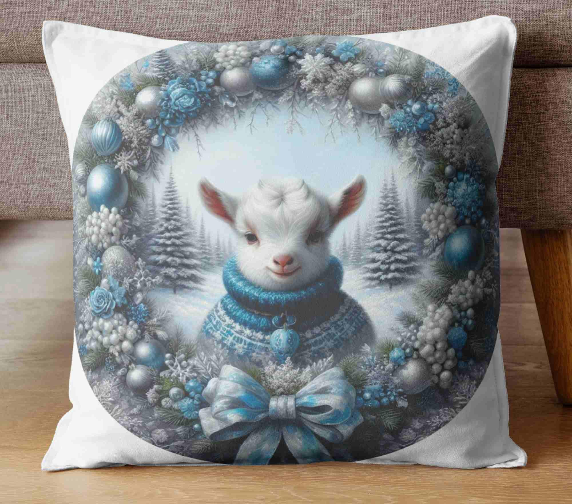 Baby Goat Circle Png Christmas Wreath Jpg Pdf Sublimation Wind Spinner ...