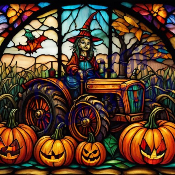 Stained Glass Tractor Pattern - Etsy