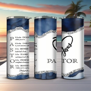 Pastor Appreciation Gift PNG Pdf Jpeg Navy Sublimation Wrap Tumbler ...