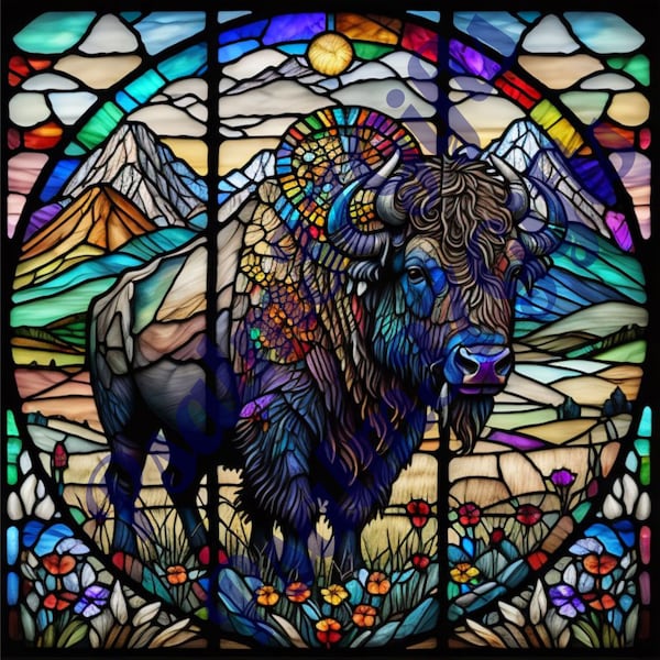 Buffalo Stained Glass Pattern - Etsy