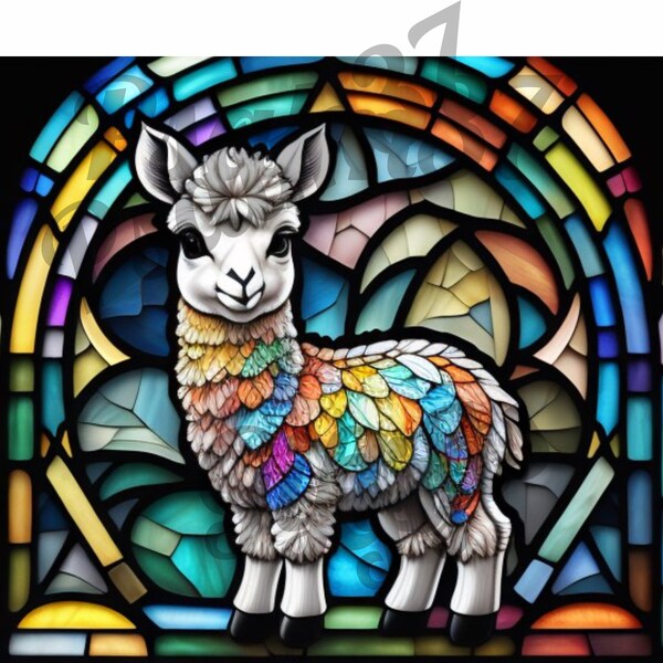 Alpaca Stained Glass - Etsy