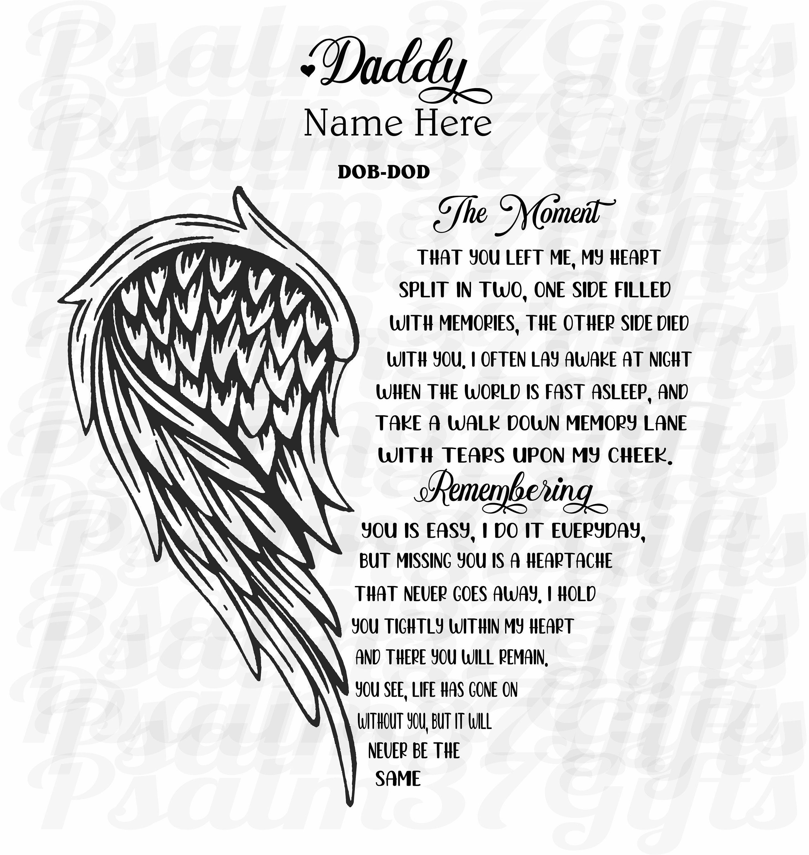 In Memory of Daddy Memorial Svg for Cricut Remembering You is - Etsy