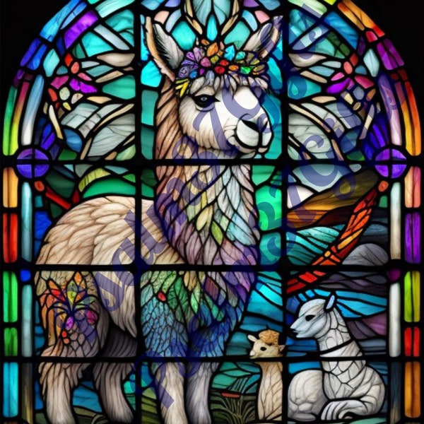 Alpaca Stained Glass - Etsy