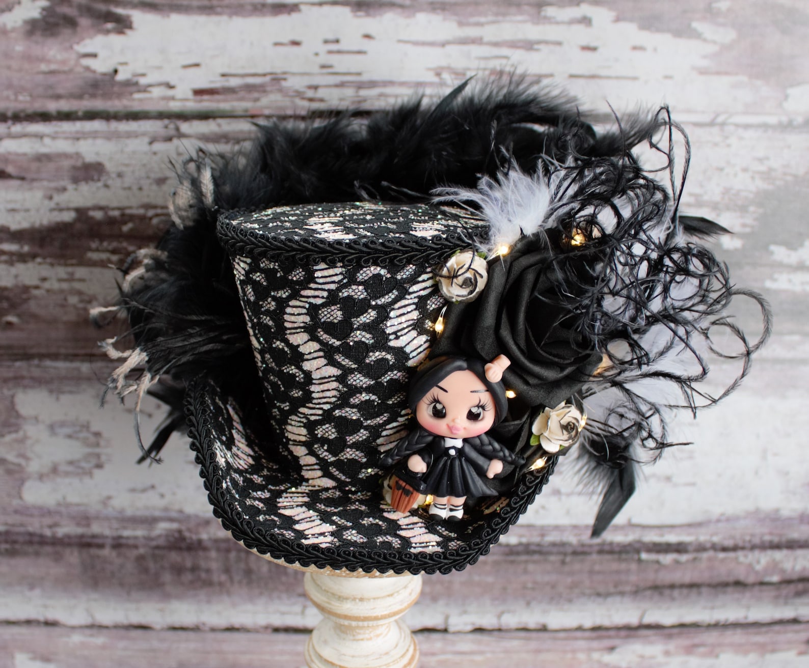 Mini Top Hat With Lights, Wednesday, Addams, Derby, Mardi Gras, Mad ...