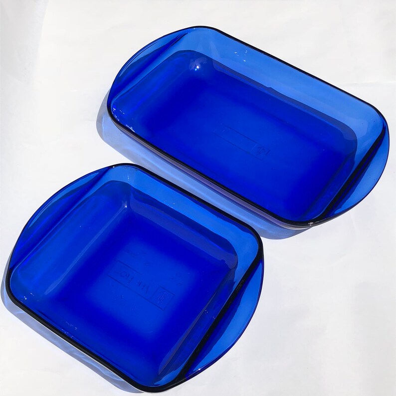 Cobalt Blue Glass Bakeware Set in Anchor Hocking Vibrant Blue - Etsy