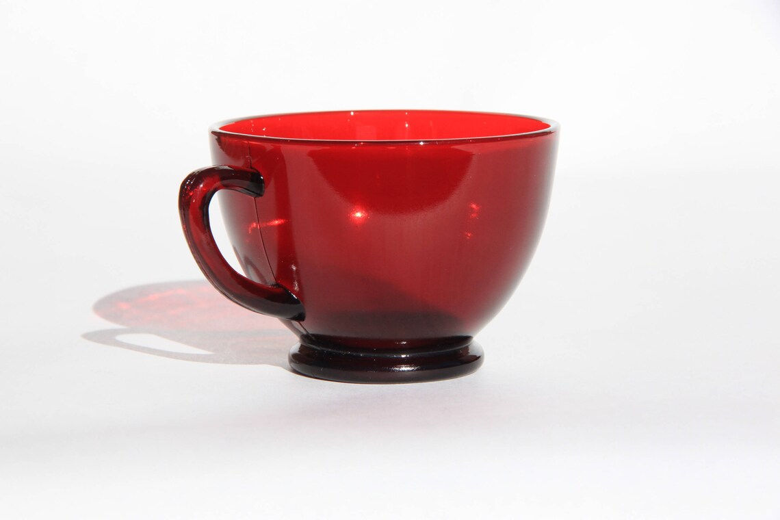 Red Vintage Glassware Set in Royal Ruby Anchorglass, 9 Piece Ruby Red ...