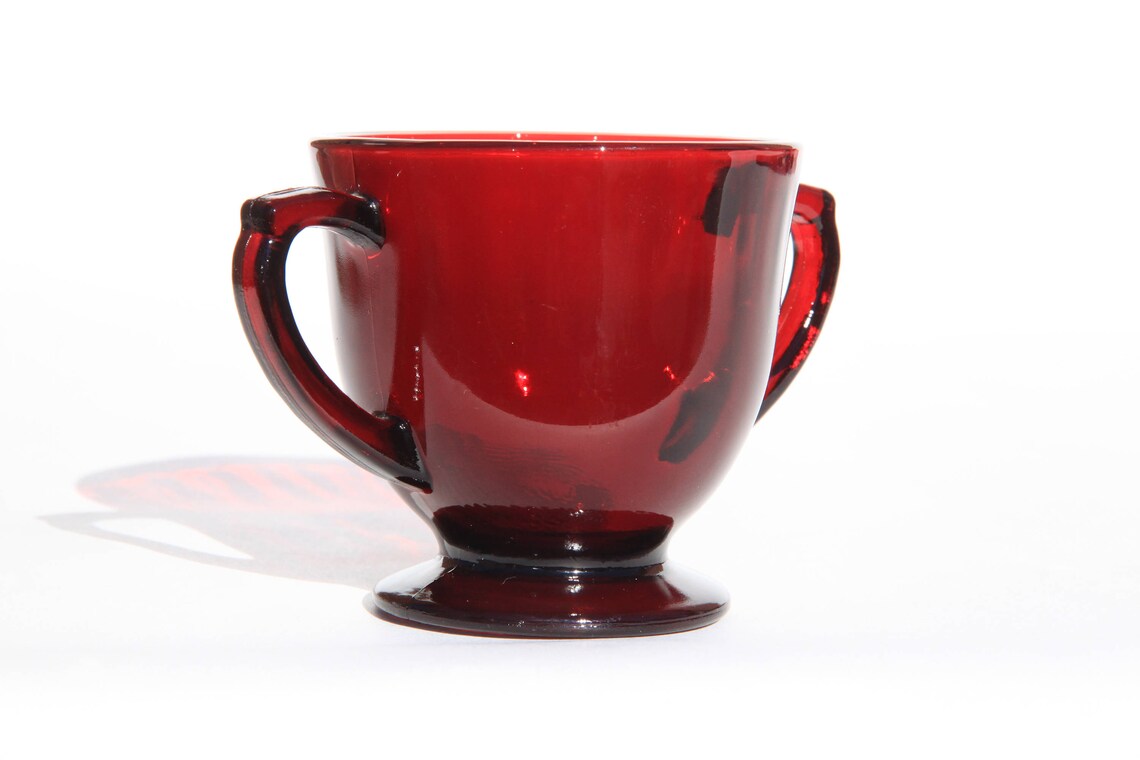 Red Vintage Glassware Set in Royal Ruby Anchorglass, 9 Piece Ruby Red ...