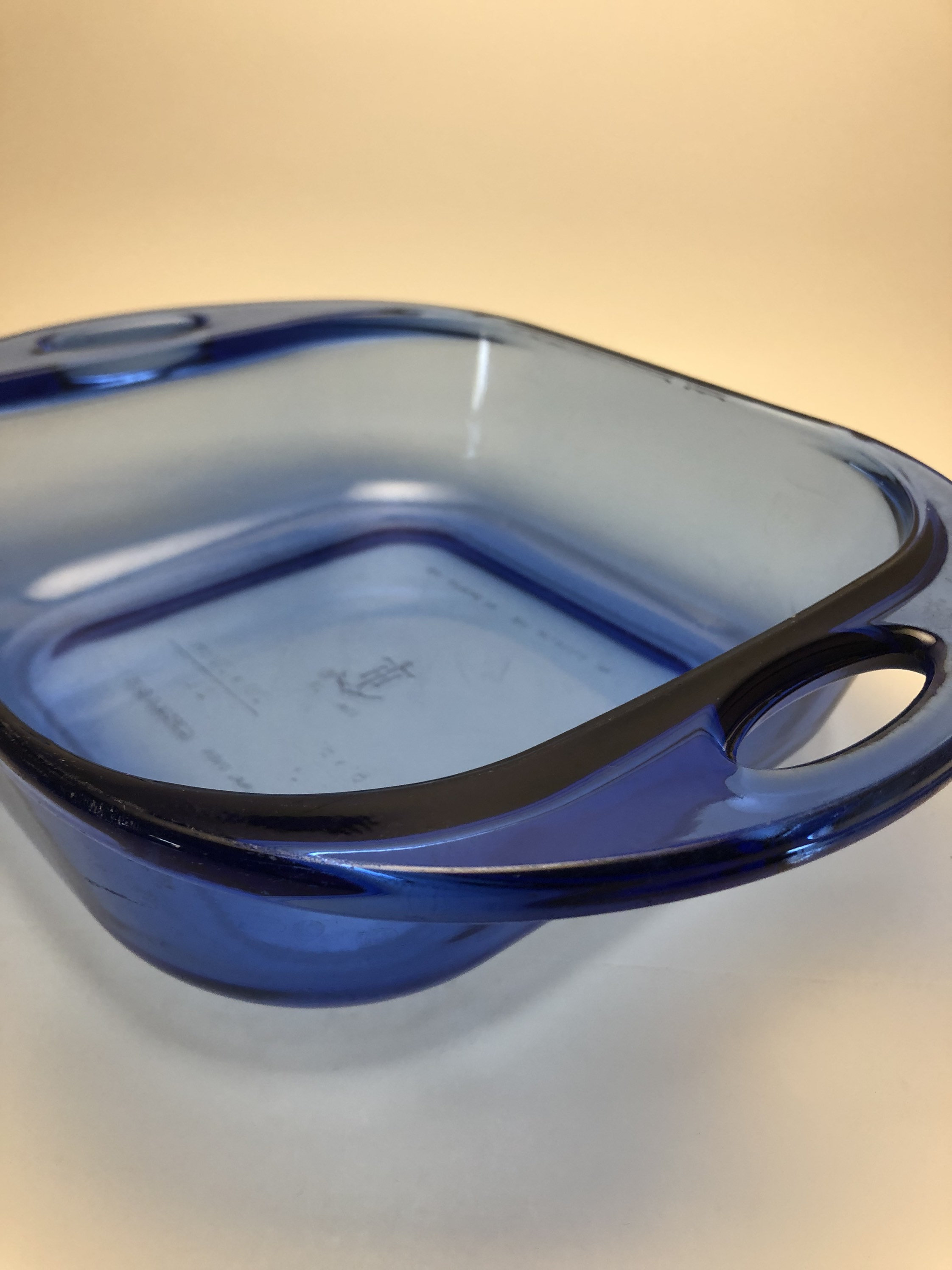 Vintage Blue Glass Square Bakeware, Blue Baking Dish in Vintage Glass ...