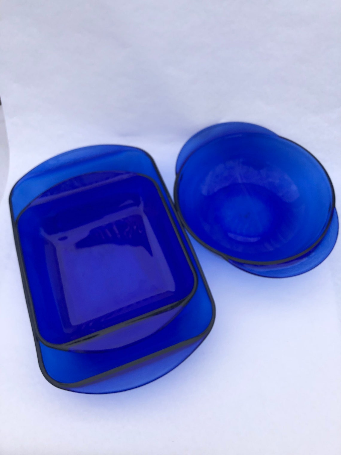 Cobalt Blue Glass Bakeware Set in Anchor Hocking Vibrant Blue | Etsy