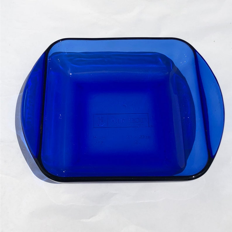 Cobalt Blue Glass Bakeware Set in Anchor Hocking Vibrant Blue | Etsy