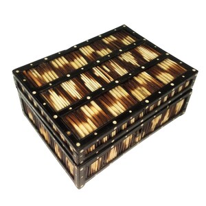 Large Antique Porcupine Quill Box Anglo Indian Ceylon Handcrafted in ...