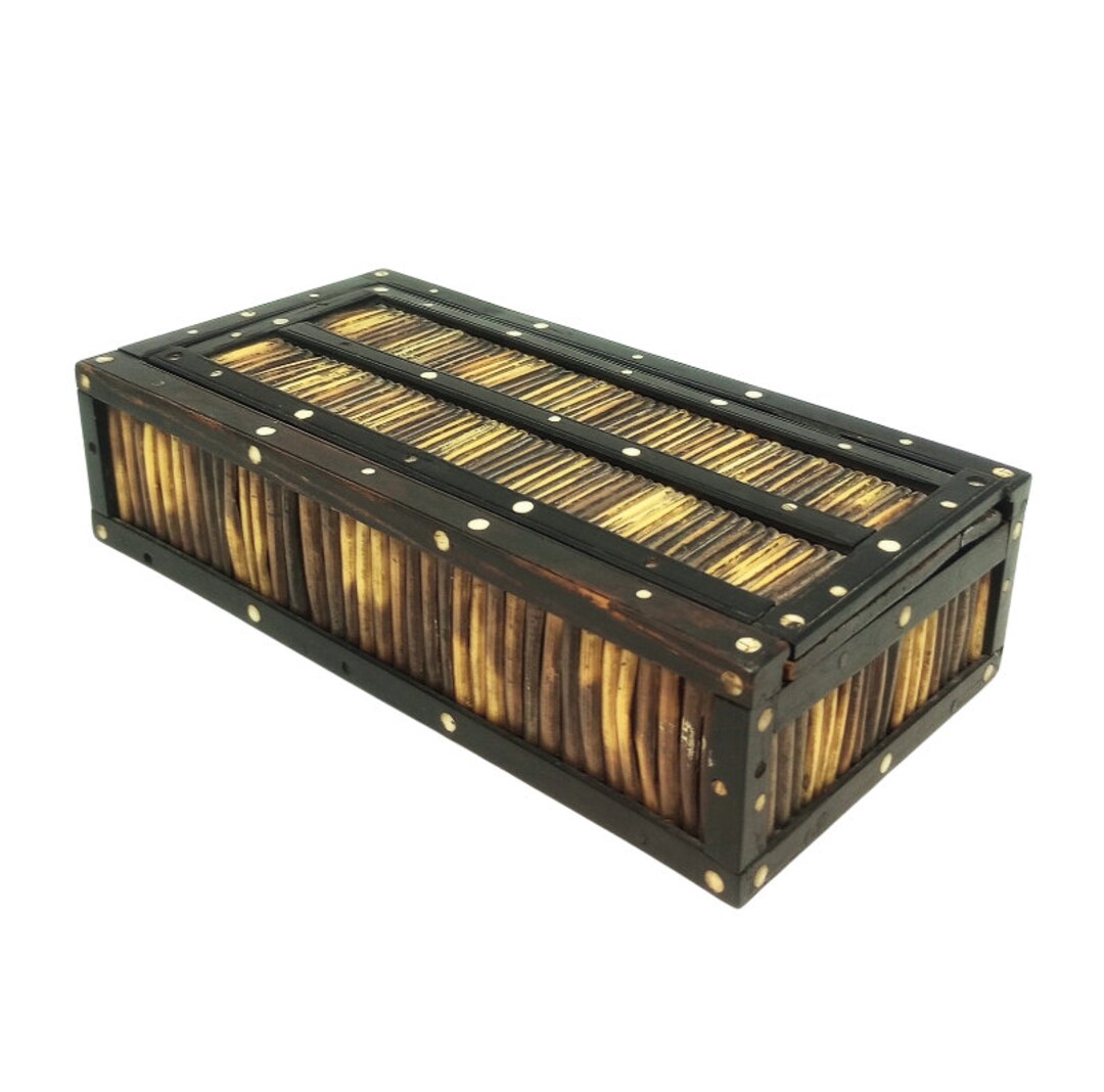 Antique Porcupine Quill Box Anglo Indian Box Handcrafted in Ebony and ...