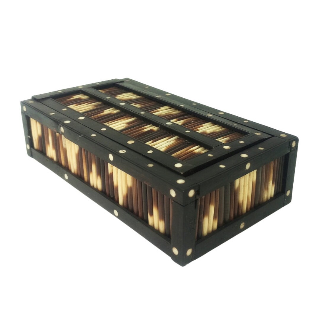 Antique Porcupine Quill Box Anglo Indian Box Handcrafted in Ebony and ...