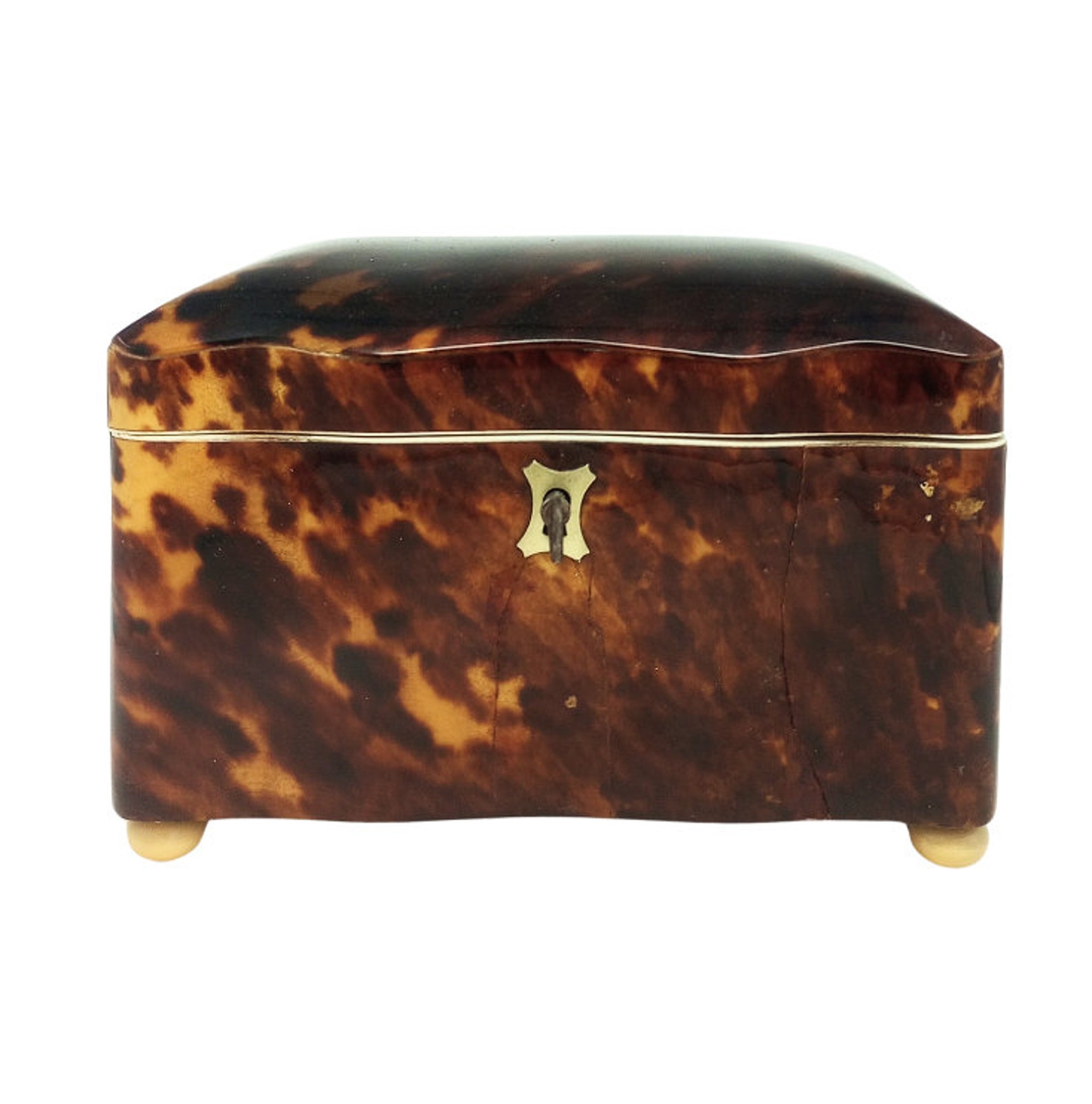 Antique Faux Tortoiseshell Tea Caddy Early 19th Century English Tea ...
