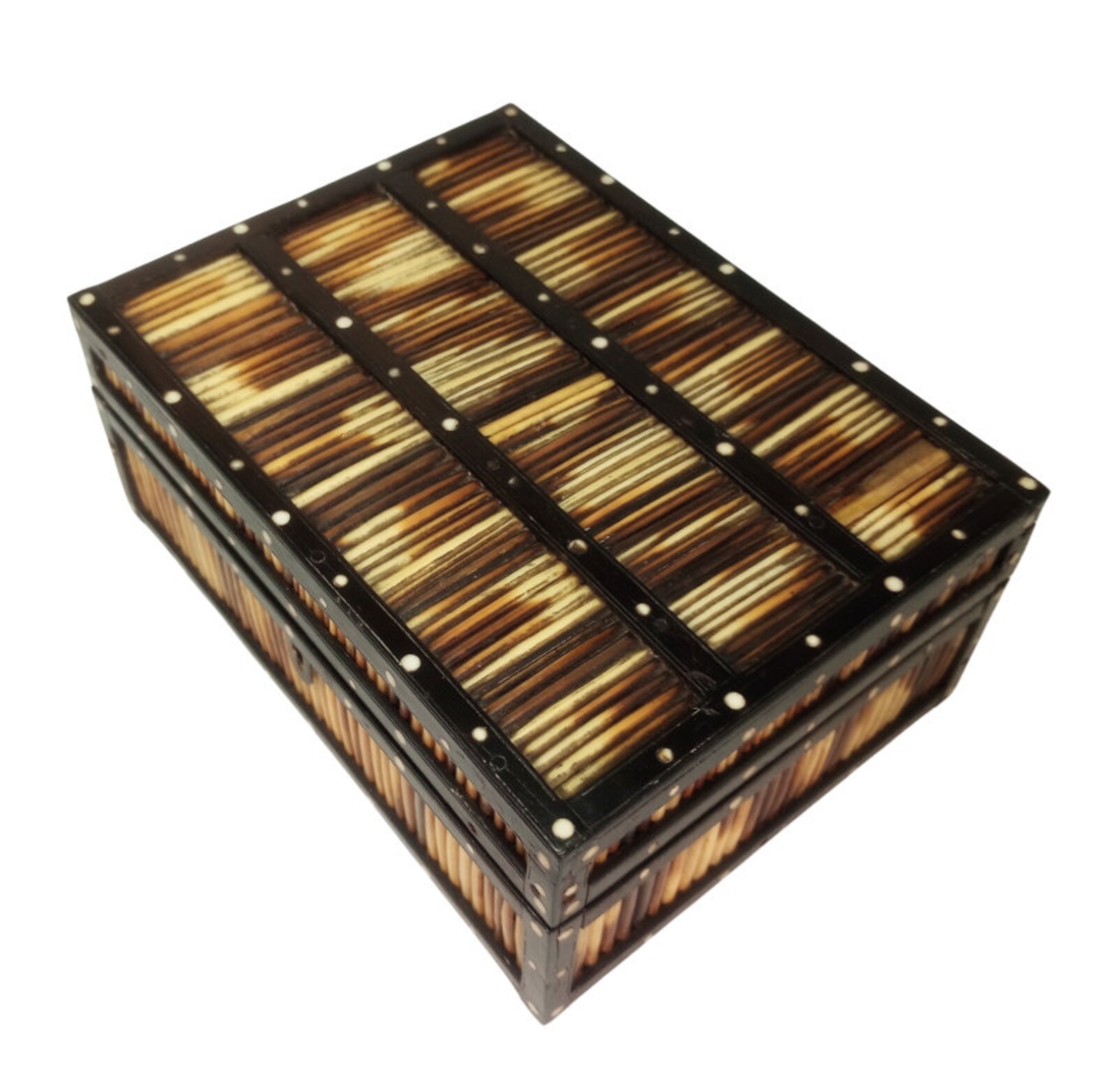 Large Antique Porcupine Quill Box Anglo Indian Ceylon Handcrafted in ...