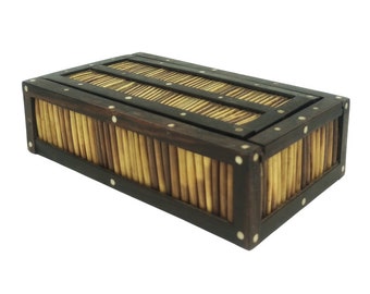 Large Antique Porcupine Quill Box Anglo Indian Ceylon Handcrafted in ...