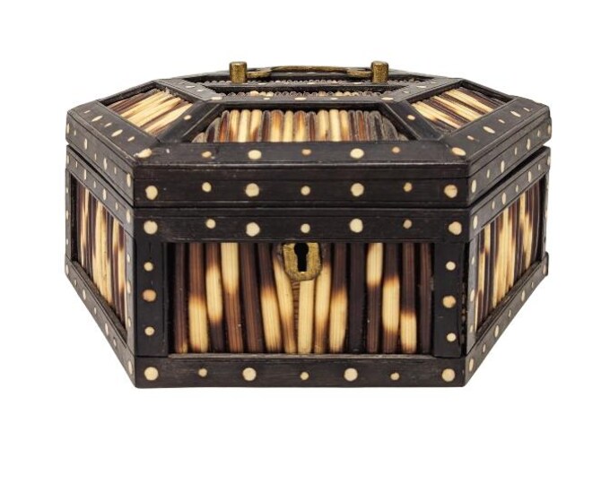 Large Antique Porcupine Quill Box Anglo Indian Ceylon Handcrafted in ...