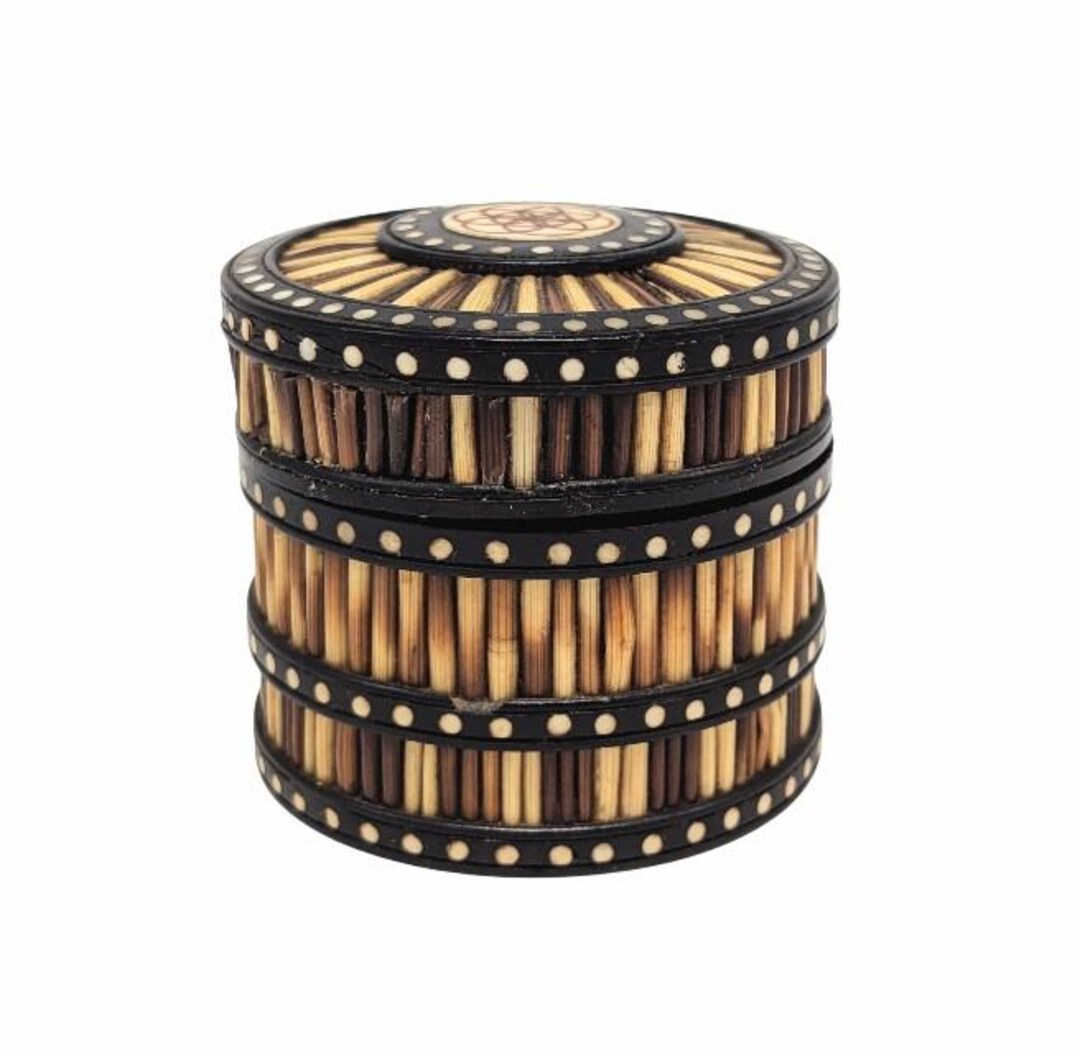 Antique Porcupine Quill Box Anglo Indian Box Handcrafted in Ebony and ...