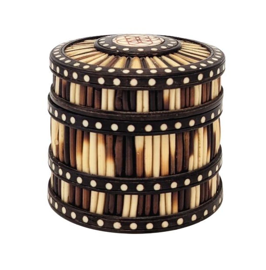 Antique Porcupine Quill Box Anglo Indian Box Handcrafted in Ebony and ...