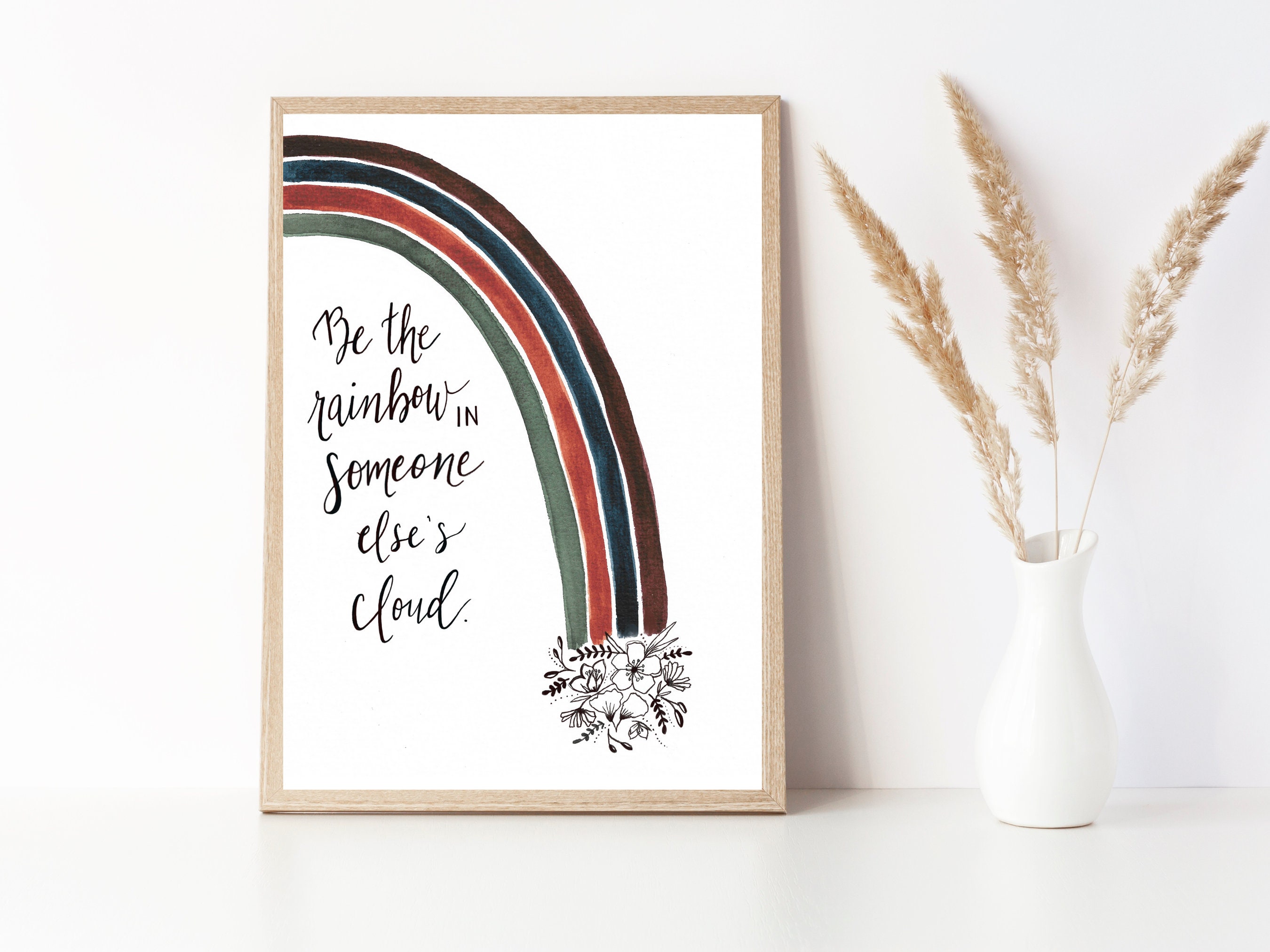 Printable Art I Be the Rainbow I Instant Download I Watercolor & Ink I ...