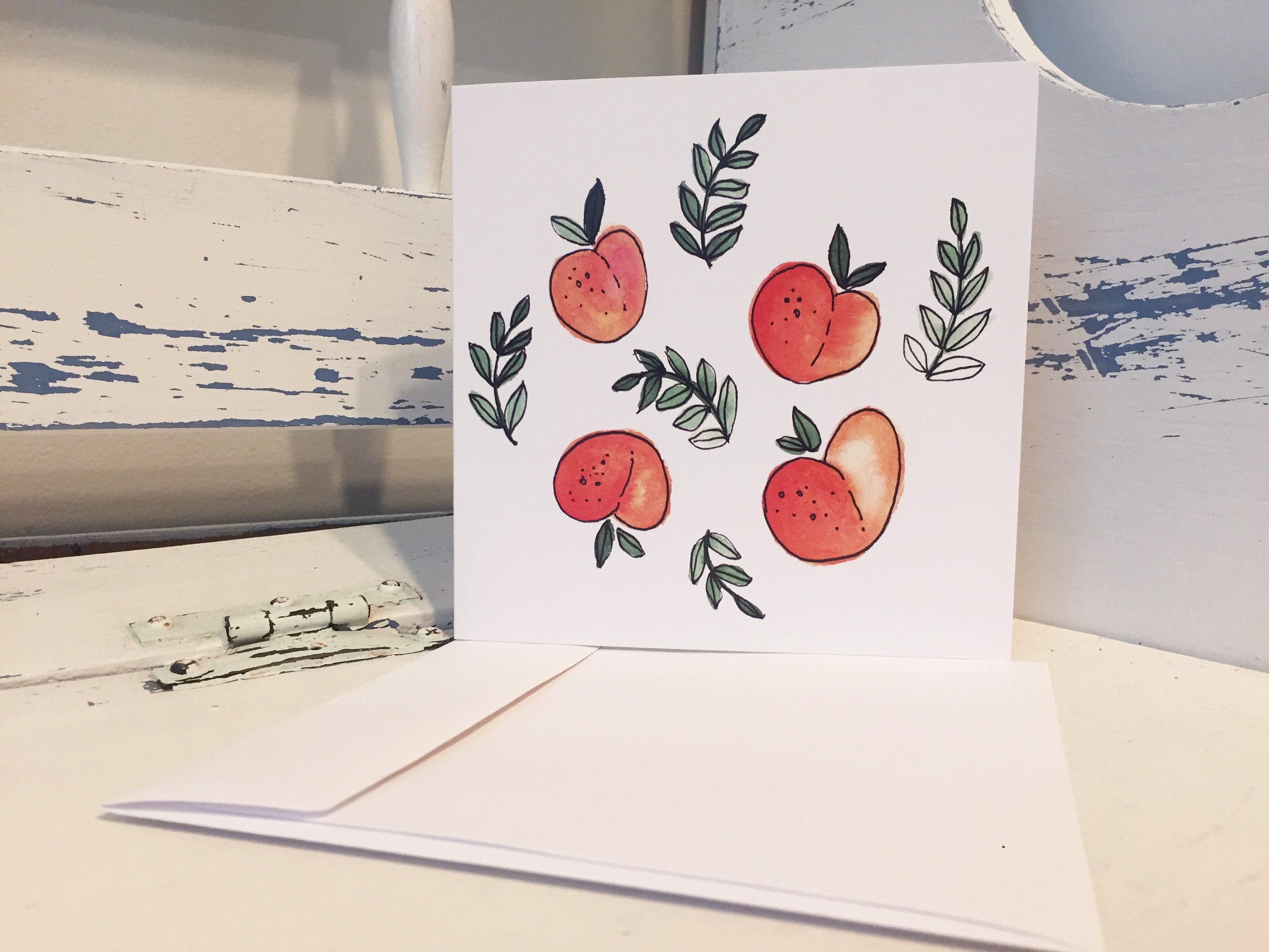 Simple Cute Peaches Watercolour Card - Perfect for Any Occasion - Etsy
