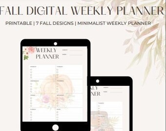 Fall/floral Themed Weekly Planner Digital Template Printable - Etsy