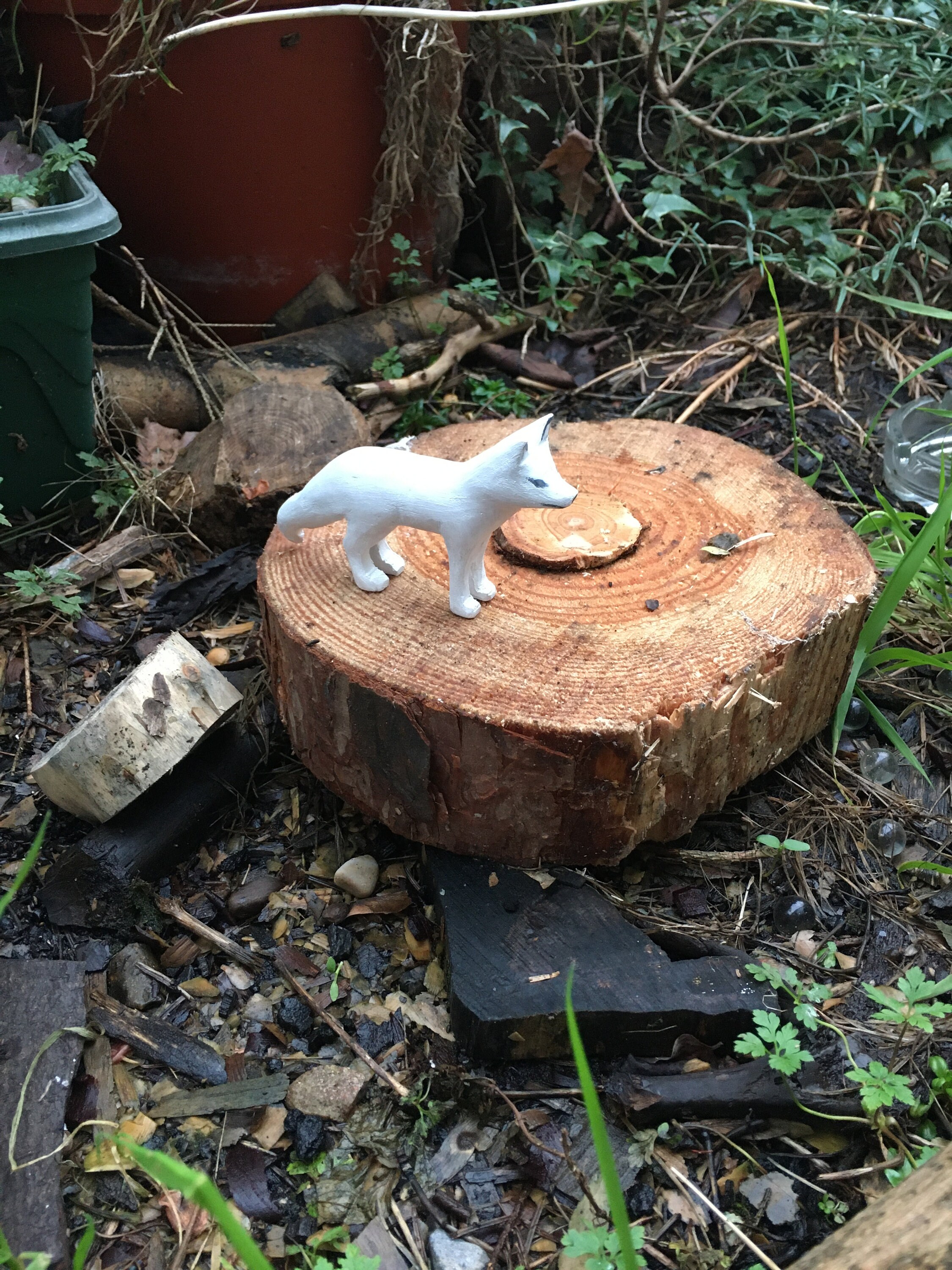 Arctic Fox Carving, Hand Painted Simple Carving - Etsy