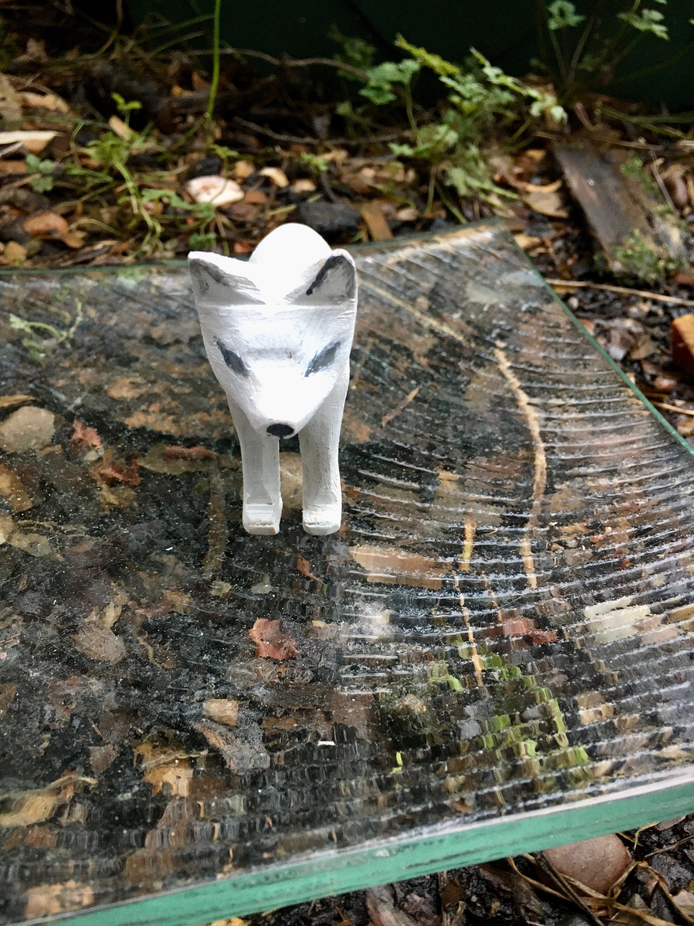 Arctic Fox Carving, Hand Painted Simple Carving - Etsy