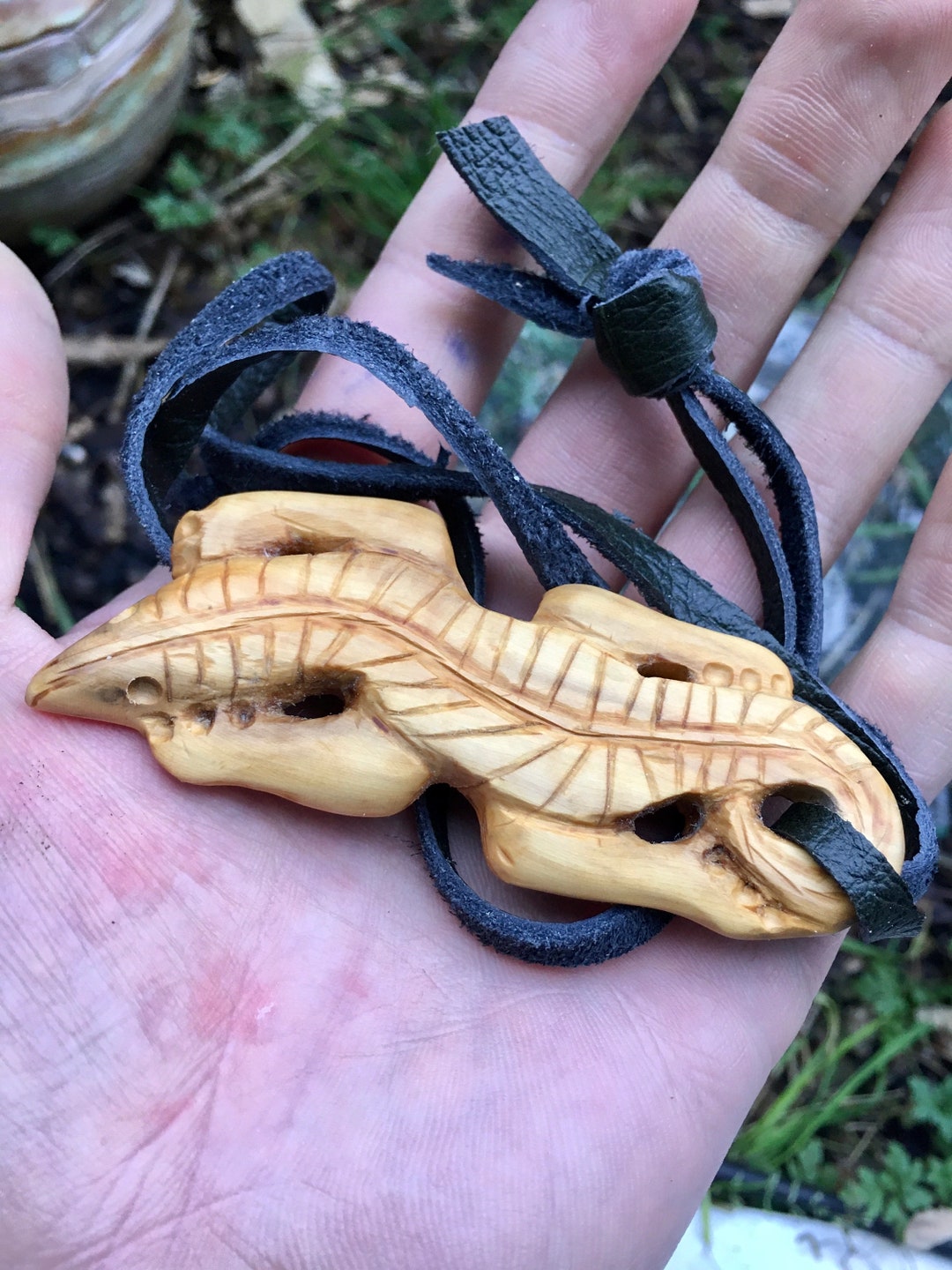 Lizard Pendant, Hand Carved Boxwood, Good Luck Charm - Etsy